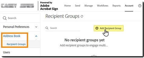 Reusable Recipient Groups