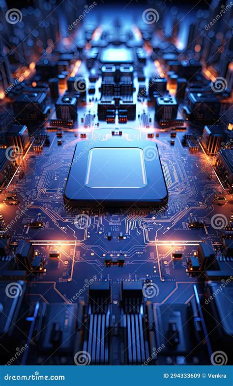 Modern Ai Fastest Chipset Motherboard Technology Stock Image Image Of