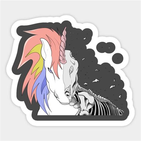 Rainbow Unicorn Skeleton Unicorn Sticker Teepublic