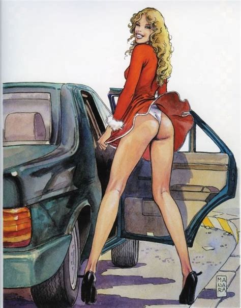 Women In Art Statuesque In Red By Milo Manara Lustful Lad