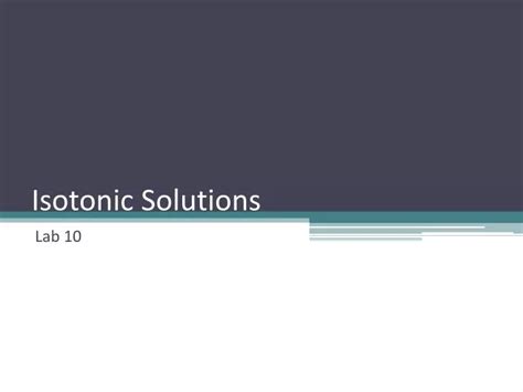 Ppt Isotonic Solutions Powerpoint Presentation Free Download Id