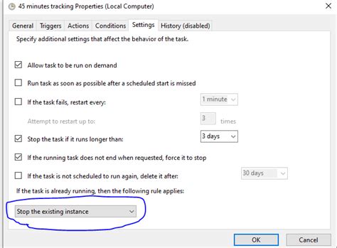 task scheduler question how to stop existing instance when