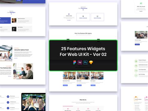 25 Features Widgets For Web Ui Kit Ver 02 By 3djagan ~ Epicpxls