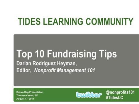 Darian Rodriguez Heymans Top Ten Fundraising Tips Ppt