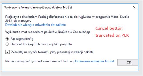 Cancel Button Of ‘choose Nuget Package Manager Format Dialog Truncated · Issue 7024 · Nuget