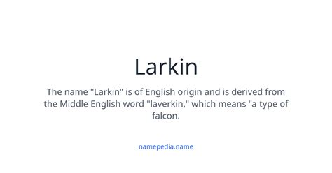 Larkin Meaning Nicknames Origins And More Namepedia