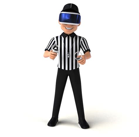Premium Photo Fun Illustration Of A Referee With A Vr Helmet