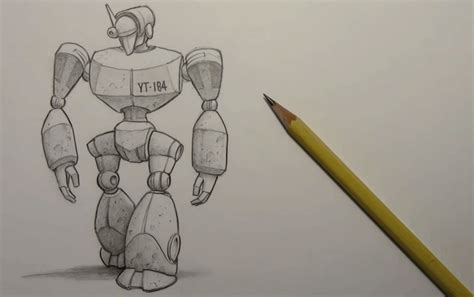 Robot Drawing Step By Step Pencil Drawing Robot Robots Drawing