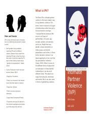 SOC IPV Brochure Docx What Is IPV Male And Female IPV Is Most Commonly Seen In Females