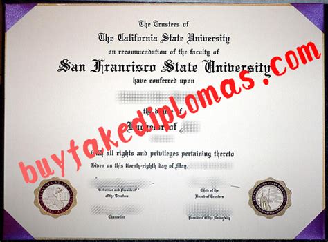 Purchase Fake San Francisco State University Degree Buy Fake Diplomas
