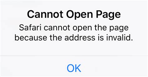 Fixed Safari Cannot Open The Page Because The Address Is Invalid