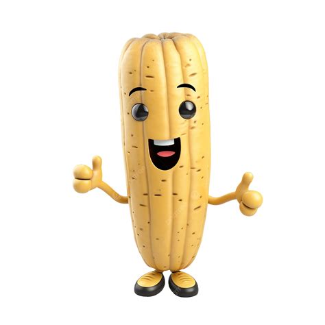 Cute Happy Parsnip Character Ai Generated Fruit Tropical Cartoon Png