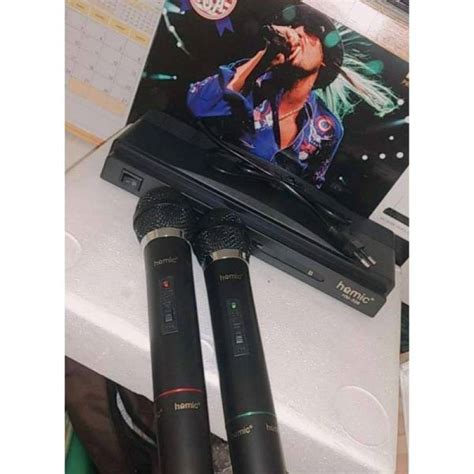 Promo Mik Wireless Homic Mic Mikropon Microphone Double Wireless Dual
