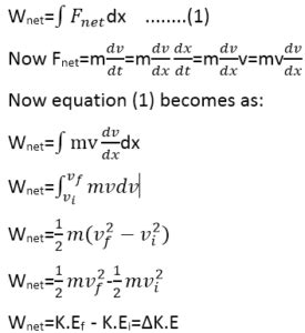 Work Energy Theorem Equation