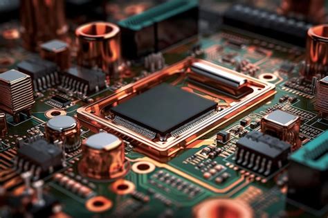 Premium Photo Closeup Of Computer Circuit Board Components