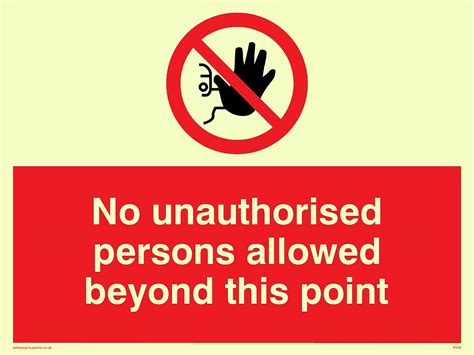 viking signs pa30 a5l pv “no unauthorised persons allowed beyond this