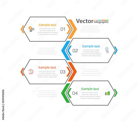 Infographic Template With 4 Options Workflow Process Chart Can Be