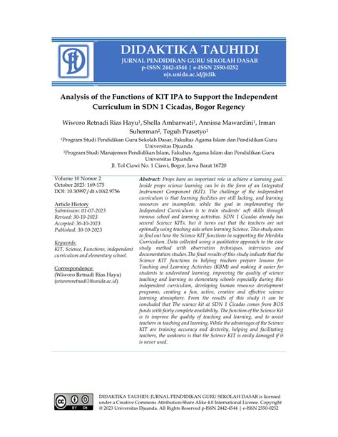 Pdf Analysis Of The Functions Of Kit Ipa To Support The Independent