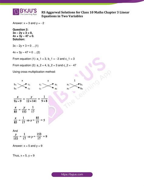 RS Aggarwal Solutions For Class 10 Exercise 3C Chapter 3 Linear
