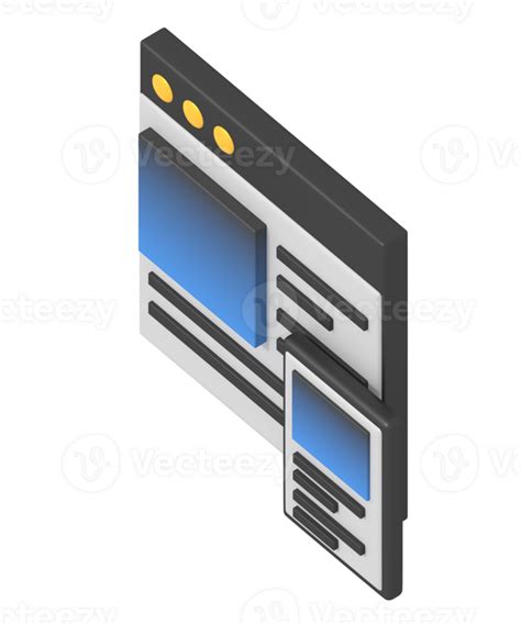 Web Responsive Design Isometric Style 51137669 Png