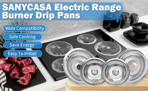 Sanycasa W10196405 W10196406 Electric Stove Drip Pans