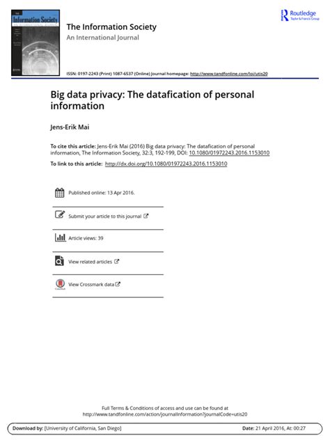 Big Data Rivacy Pdf Privacy Information