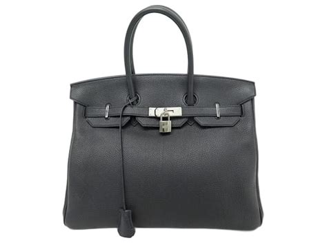 Hermès Hermes Birkin Handbag 35 Black Togo Leather Attributes Palladies