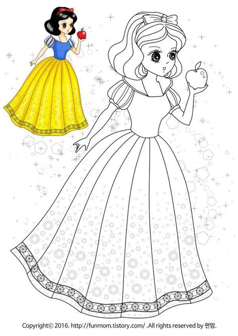 백설공주 색칠공부 프린트 Mariocoloringpages 898 Artofit