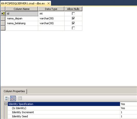 Membuat Auto Increment Pada SQLServer