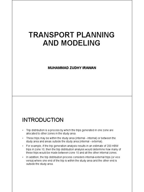 Ppt Mstt Trip Distribution 01 Pdf Matrix Mathematics Applied Mathematics