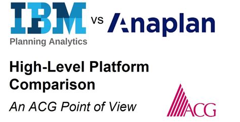 Ibm Planning Analytics Vs Anaplan An Acg Point Of View Pov Robert
