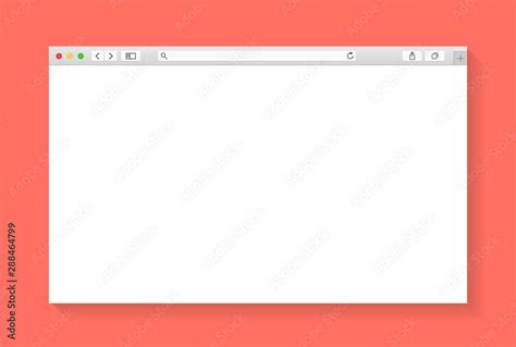 Modern Browser Window Design Isolated On Living Coral Background Web