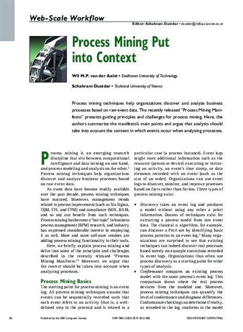 Pdf Process Mining Put Into Context
