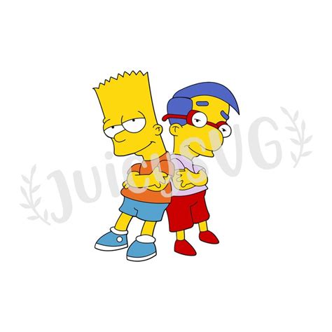 Bart Simpson And Milhouse Van Houten SVG Cricut Cut File Etsy