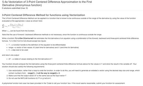 Solved 5 4a Vectoriation Of 3 Point Centered Difference