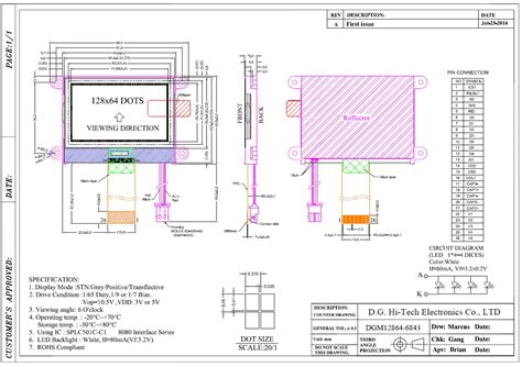 128 64 Dots Graphic Lcd Module White Led Backlight