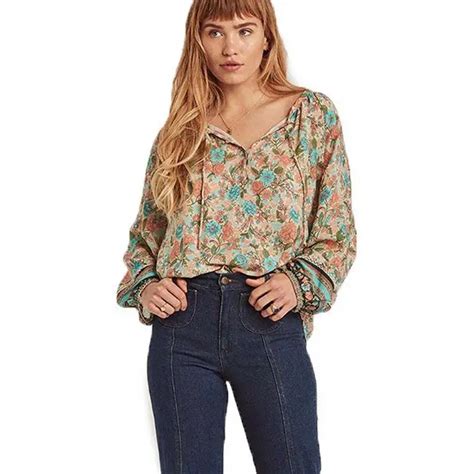 Boho Blouse For Women Spring Summer 2019 Top Meadow Floral Print