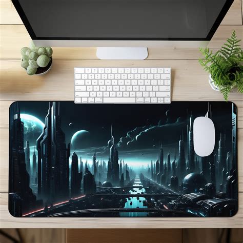 Futuristic City Desk Mat Sci Fi Desk Mat Sci Fi Dystopian Desk Mat