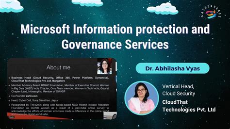 Microsoft Information Protection And Governance Services Dr Abhilasha Vyas Gatherverse Live