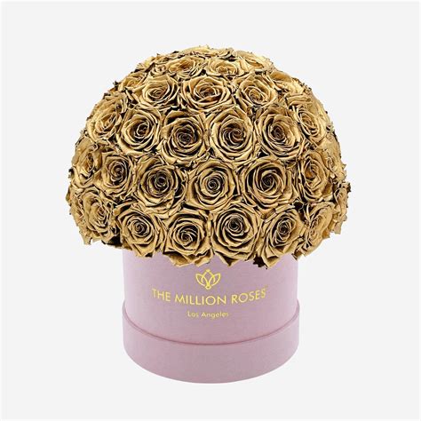 Classic Light Pink Suede Superdome Box Gold Roses The Million Roses