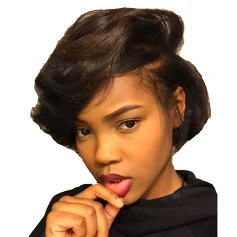 Short Pixie Cut Wig Wave Brazilian Hair Lace Wig For African American