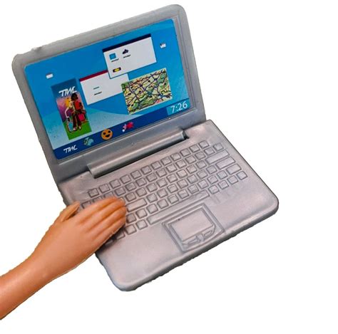 Mattel Barbie Doll Laptop Computer Silver Miniature Open Close Dollhouse Diorama Etsy