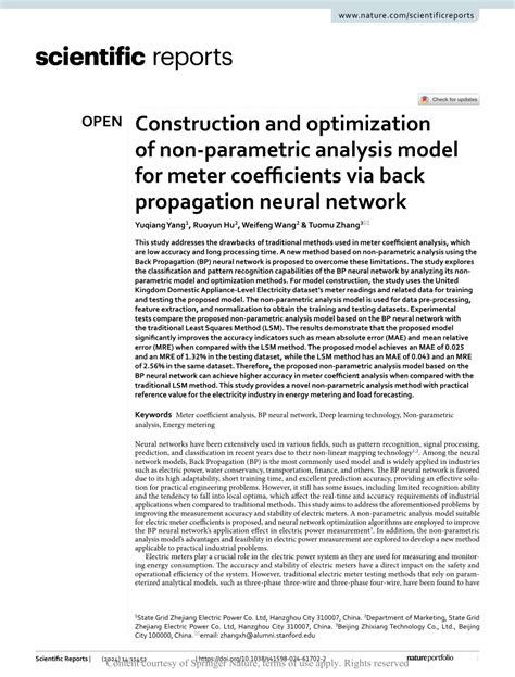 Pdf Construction And Optimization Of Non Parametric Analysis Model
