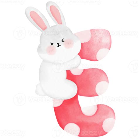 Cute Bunny Watercolor Illustration PNG