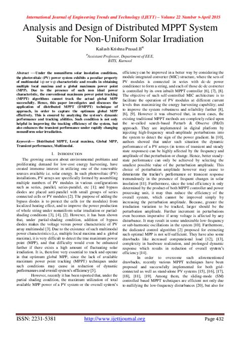 pdf analysis and design of distributed mppt system suitable for non