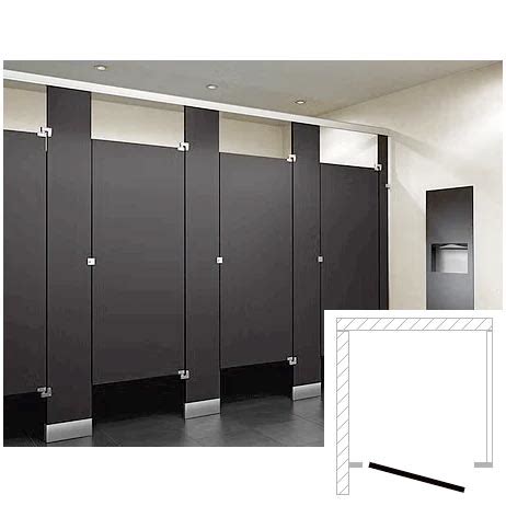 Global Toilet Partition 1 Ada Between Wall Compartment Phenolic 60w