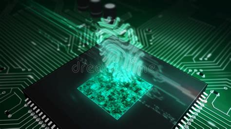 Cpu On Board With Spy Eye Hologram Stock Image Image Of Processor