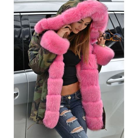 Plus Size S 5xl Women Fur Collar Winter Parkas New Parkas Hooded Long