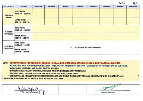 schedule for aissce xii practical exam 2024 25 set 1 bhavan s
