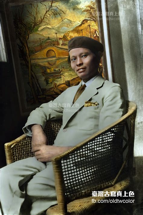 陳澄波與得意作品《清流》合影 聚珍臺灣